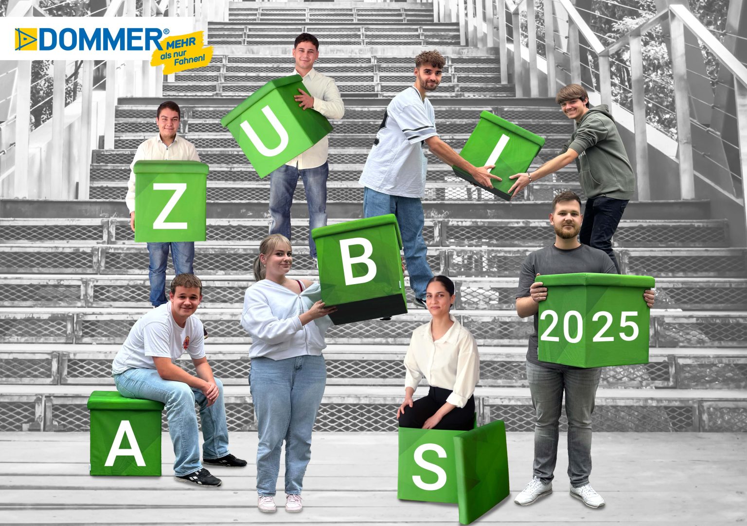 Acht Auszubildende starten bei der Dommer Stuttgarter Fahnenfabrik ins ...